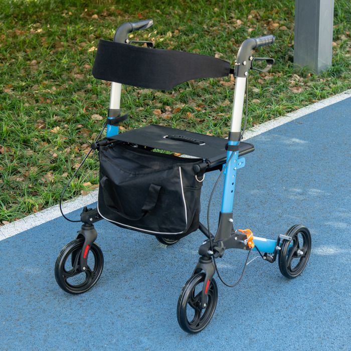 Déambulateur pliant avec siège et dossier 4 roues pliable réglable avec ...