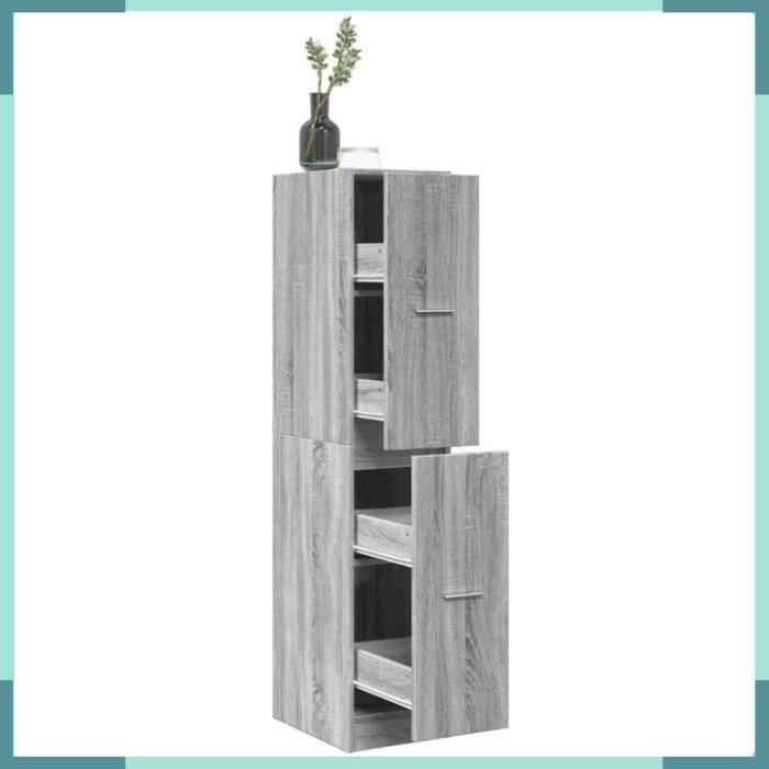 ASHATA Armoire apothicaire sonoma gris 30x41x144,5cm bois d'ingénierie ...