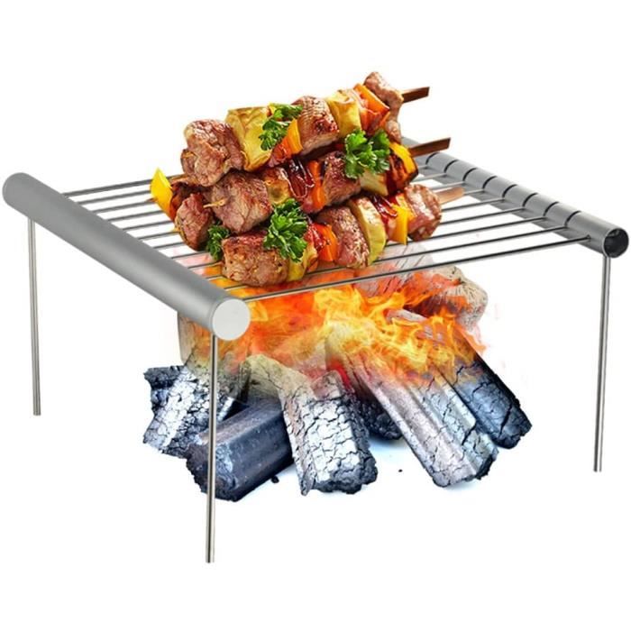 Grille De Charbon De Bois avec Support, Grillaire Pliant Portable ...