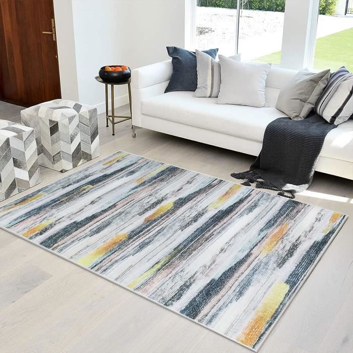 Tapis Traditionnel Moelleux Pour Salon, Chambre À Coucher, Design À Rayures, Grand Tapis Moderne ...