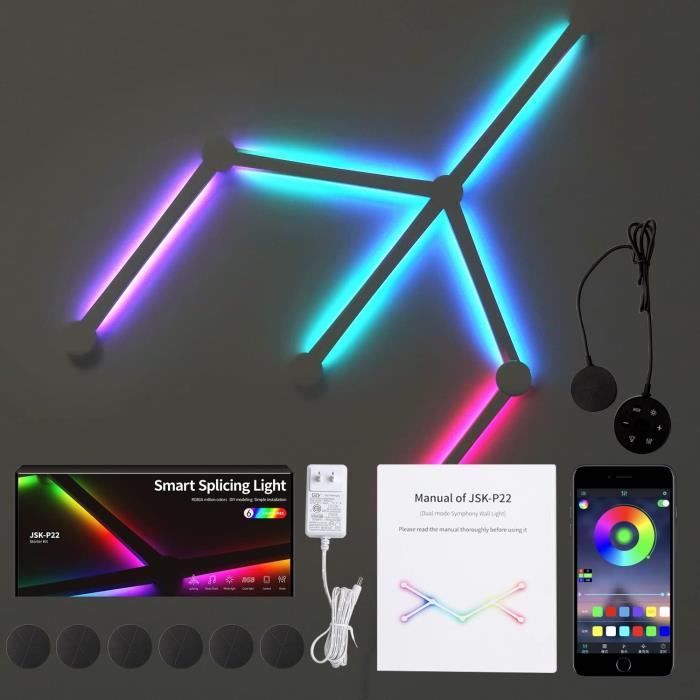 Applique Murale Wifi 6 Smart Led Rvb Applique Murale Avec 44 Scènes ...