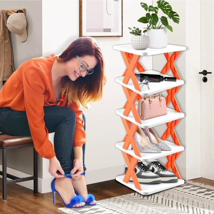 Étagère Chaussure À 4 Niveaux, Range Empilable Pour Rangement Chaussure ...