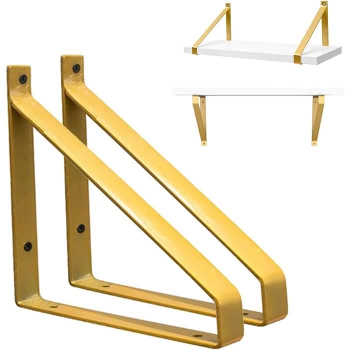 Triangulaire Équerre pour Étagère Tenture Murale Fer Forgé (Or, Blanc ...