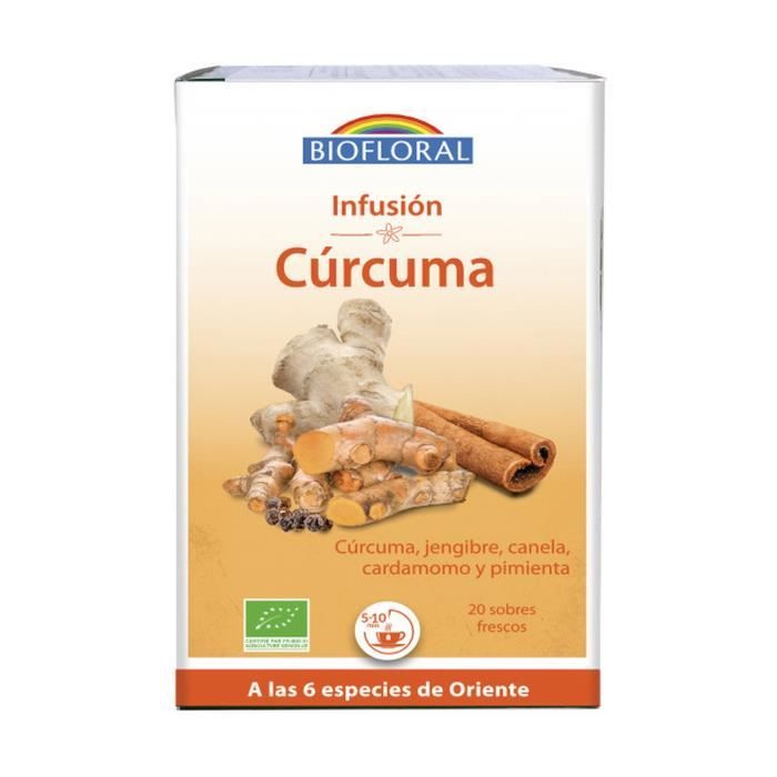 BIOFLORAL - Infusion curcuma bio 20 sachets de 24g - Cdiscount Au quotidien