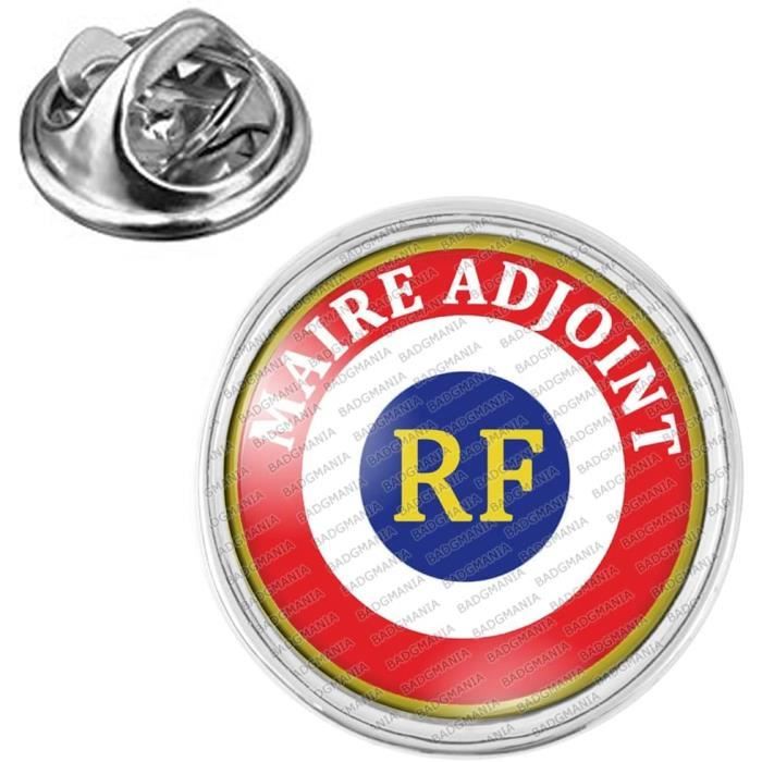 Pin'S Argenté 20Mm Cocarde Rf Bleu Blanc Rouge Maire Adjoint Blanc ...