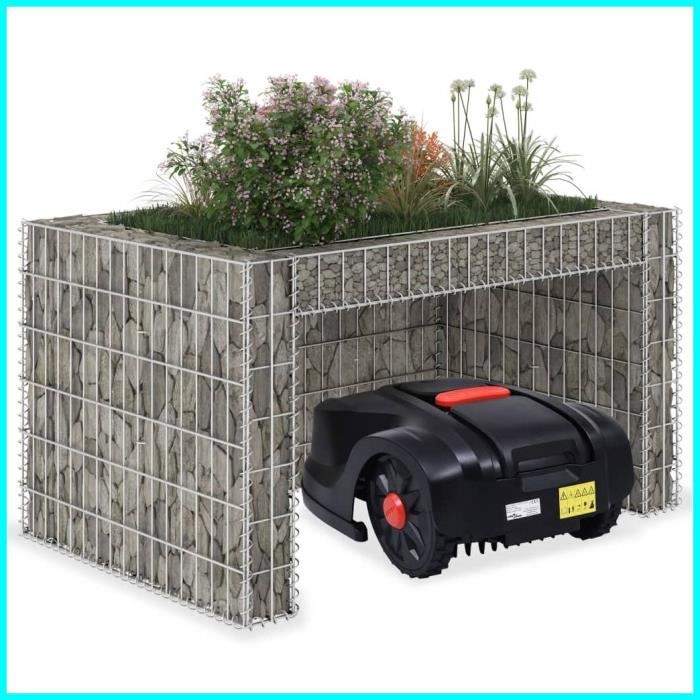 DEX+BK Garage tondeuse à gazon lit surélevé 110x80x60 cm Fil en acier ...