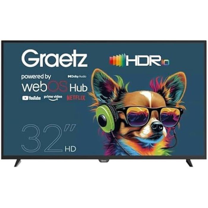 Graetz TV 32" Mod. GR32Z1470 HD Smart WebOS 22 HDR10 Bluetooth 5.0, LG ...
