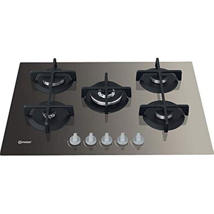 Table de cuisson gaz - INDESIT - ING 72T/TD - 5 feux - Grille en fonte ...