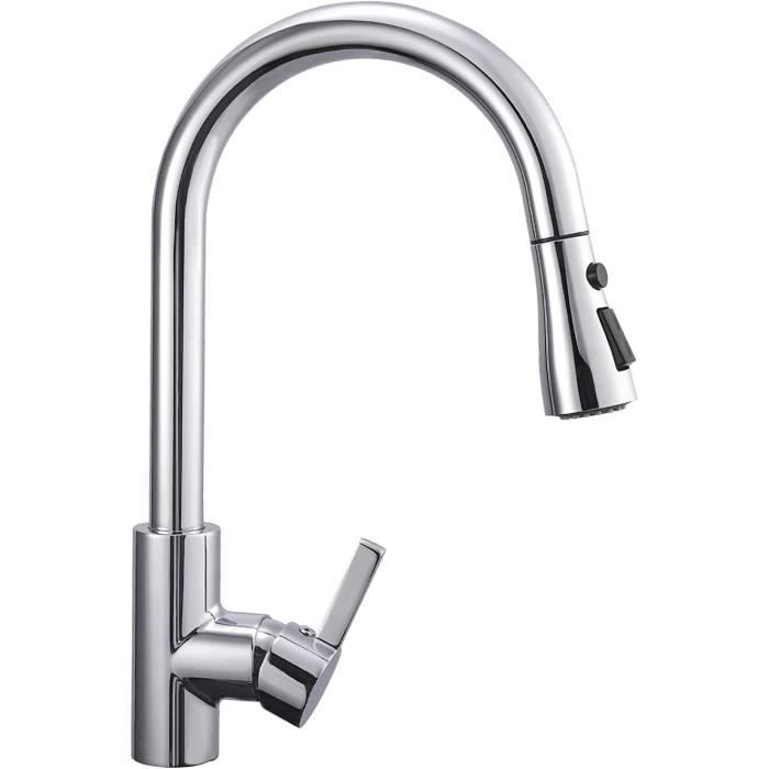 Robinet de Cuisine Extensible Haute Pression avec Pivotant à 360 ...