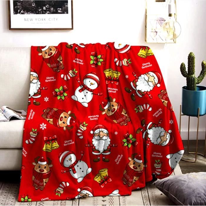 Plaid Couverture De Noël, Couverture En Flanelle Bonhomme De Neige De ...