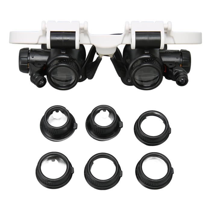 Loupe à bandeau LED VGEBY - 7x 10x 15x 25x - Pour la fabrication de ...