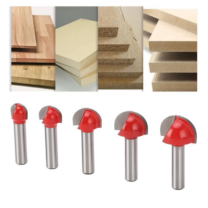 ZJCHAO Peu de routeur de nez rond 5 Pcs Nez Rond Routeur Bit 8mm Shank ...