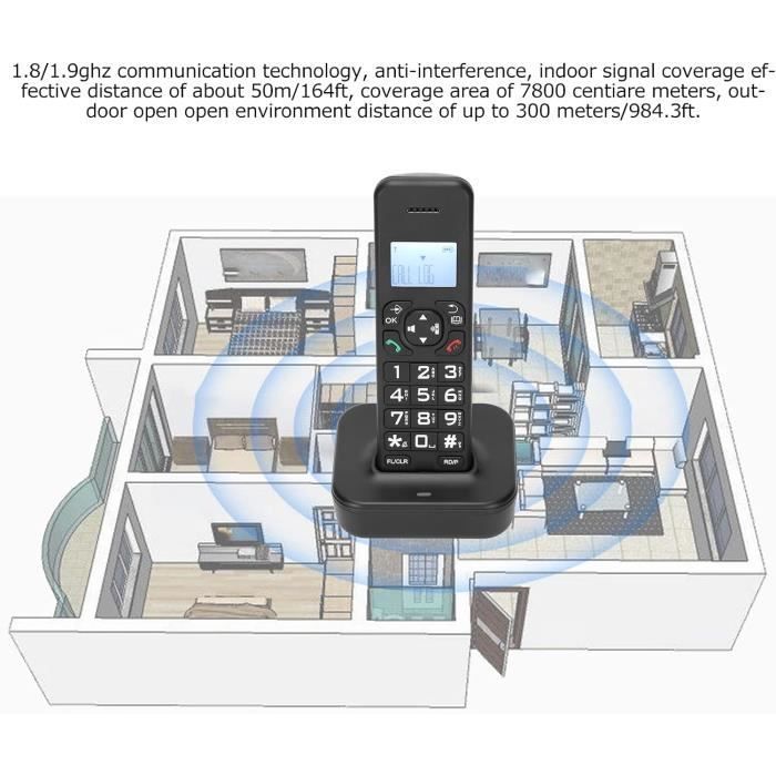Téléphone Portable Sans Fil, D1102B 1,6 Pouces Téléphone D'Appel Mains ...
