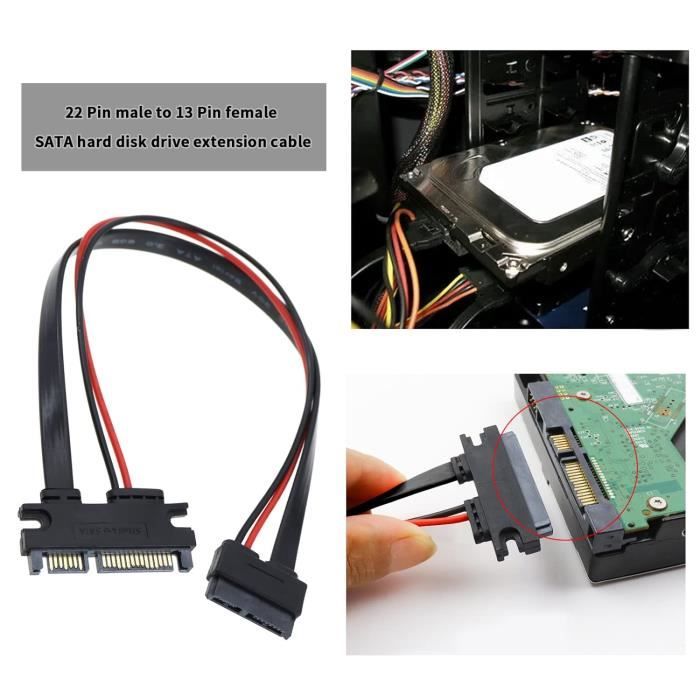 Lot De 2 Câbles D'Extension Sata Mâle Vers Sata Femelle 13 Broches 30 Cm[u3281] - Cdiscount ...