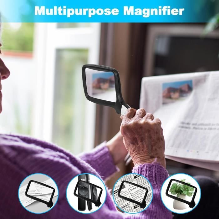 Loupe De Lecture, Loupe De Lecture Rectangulaire Avec 5 Lumières À Led, Lentilles De ...
