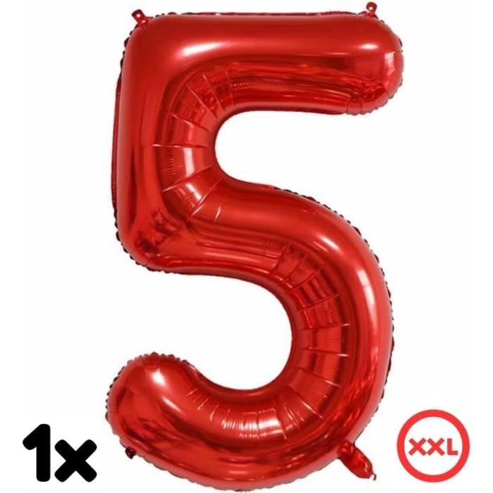 Set De Ballons Avion A Hélice, Chiffre Numéro 5 Xxl Rouge Ballon De ...