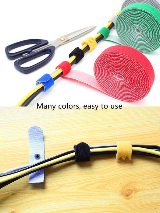 6 Rouleau Sangles de Câble, Attaches de Câble 2M, Bande Réutilisable ...