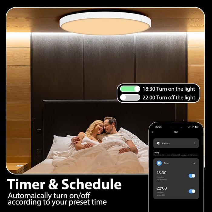 Plafonnier LED Intelligent RGB 24W Dimmable Lampe de Plafond Connectée ...