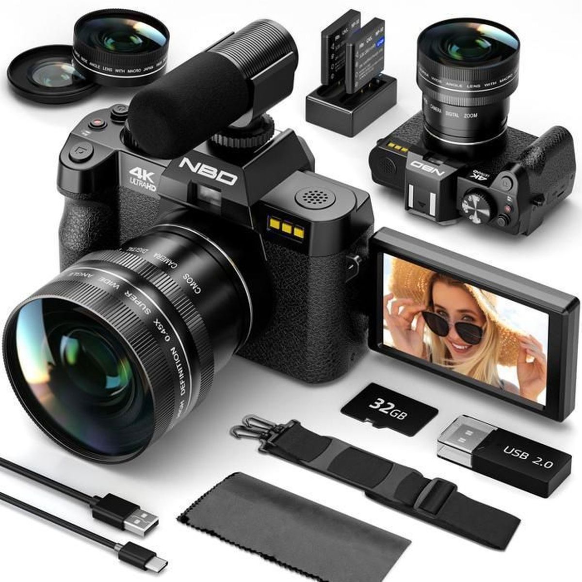 Appareil photo numérique NBD - Caméra vidéo 4K - Zoom numérique 16x ... Appareil photo numérique NBD - Caméra vidéo 4K - Zoom numérique 16x ...