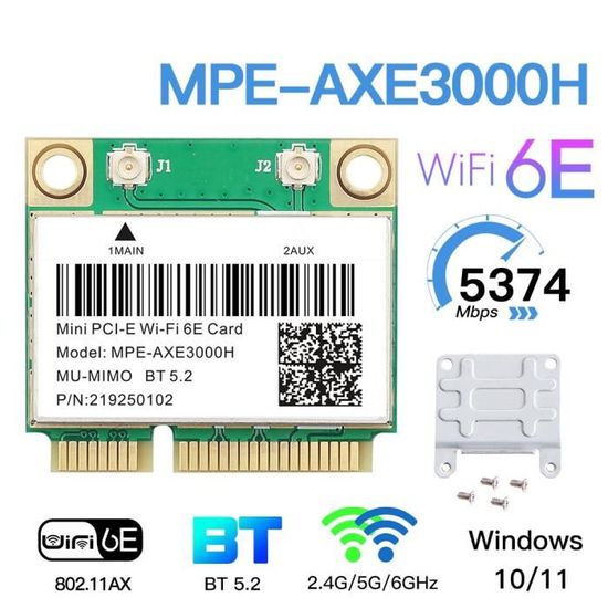 MPE-AXE3000H - Emplacement Wi-fi 6e Intel Ax211 Cnvio2 M.2, Tri-bande ...