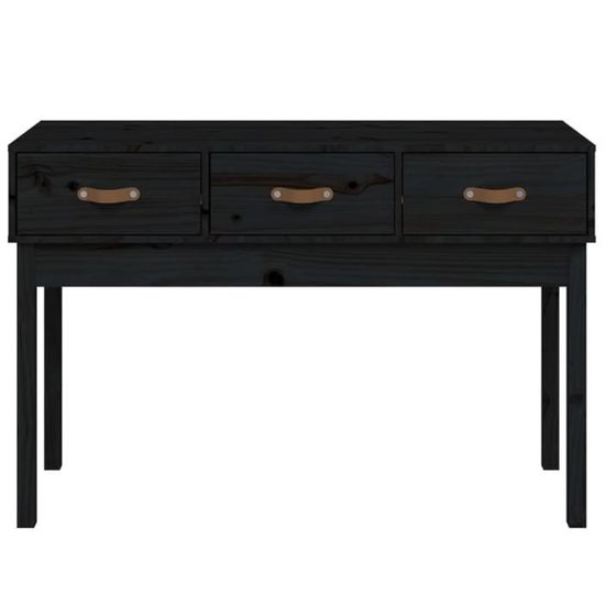 Akozon Table console Noir 114x40x75 cm Bois massif de pin ...