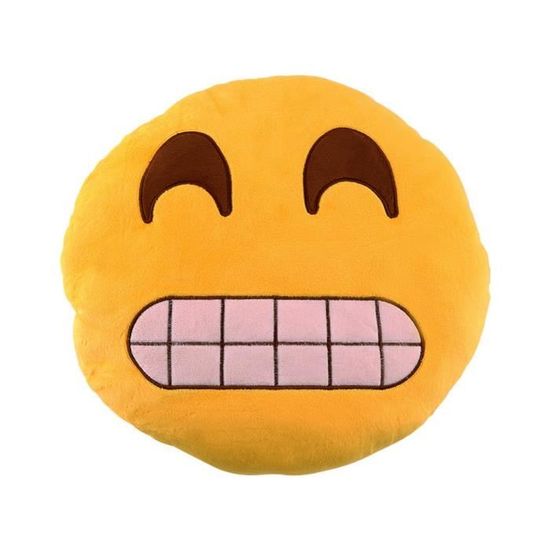 Coussin Emoji Oreiller émoticône sourire narquois douce mignon Jaune 30 ...