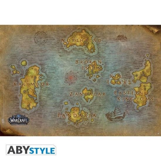Poster - MICROMANIA - World Of Warcraft - Carte 91.5x61 cm - Décoration ...