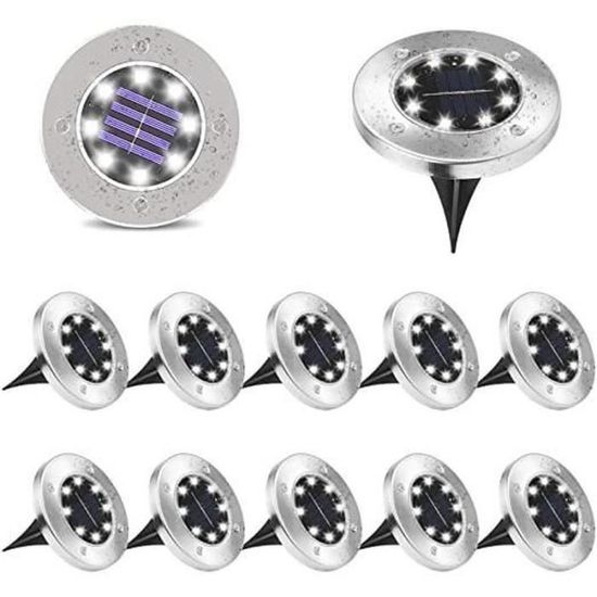 Lumière Solaire Extérieur Blanc Froid 6000K 12 Pack Etanche IP65 Lampe ...