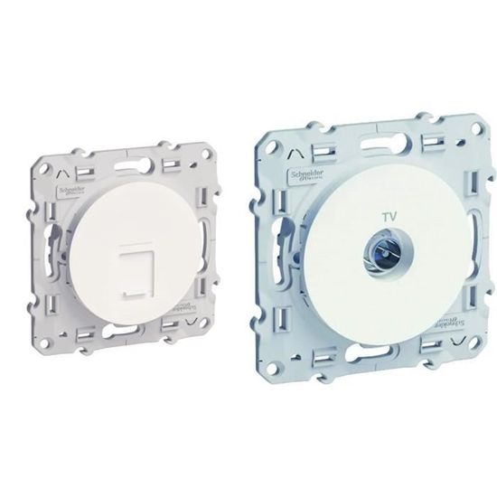 S520475 Odace, Prise Rj45 Blanc, Grade 1 (Téléphone + Informatique) Cat ...