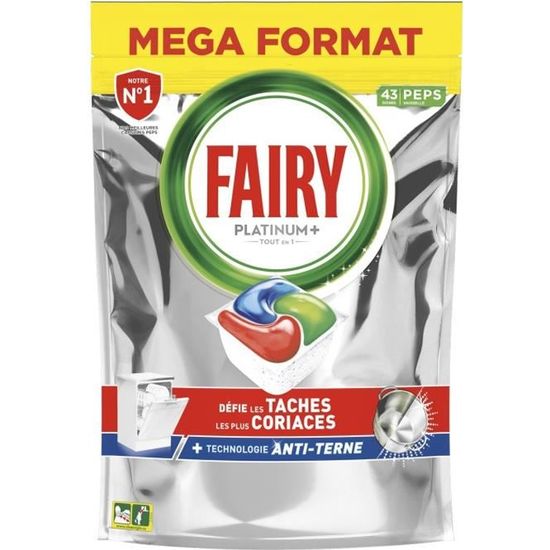 FAIRY Platinum+ Original PEPS - Tablette lave-vaisselle Tout en 1 - Paquet de 43 doses ...