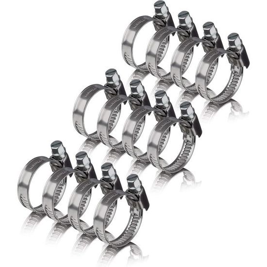 ® 12 Colliers De Serrage Metallique Inox 16-27Mm \U2013 Colliers ...