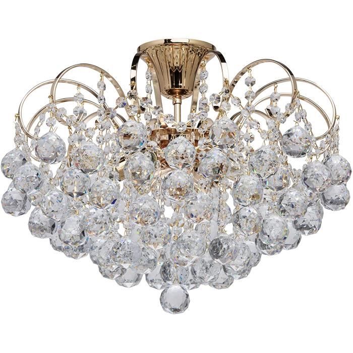 232016406 lustre magnifique design baroque en métal couleur or décoré ...