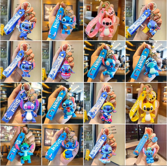 Porte clé stitch 3 pcs/lot kawaii angel ohana décoration sac cadeau ...
