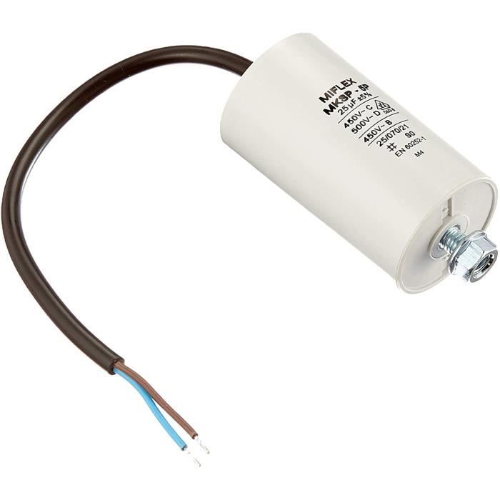 Condensateur de démarrage Condensateur Moteur 25 µF 450 V 45 x 78 mm ...