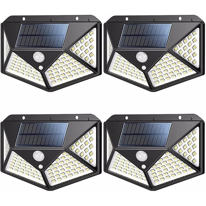Lampes Solaires De Jardin Extérieur, Lampe Solaire De Sécurité 100 Led Avec Détecteur De ...