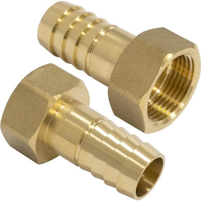 Lot De 2 Raccords Femelles Cannelés 3-4" Pour Tuyau De Ø20 Mm - Filetage Interne - Pour Clé 31 ...