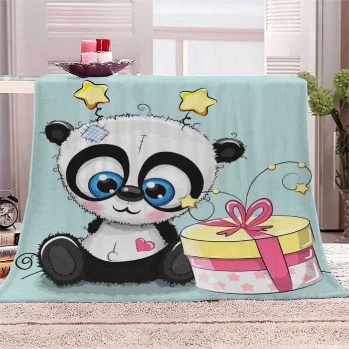 Couverture Polaire Bebe Panda Mignon 3D Flanelle Plaid Couverture ...