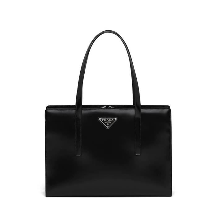 PRADA Prada 22 nouveau modèle femme en cuir brillant noir moyen ...
