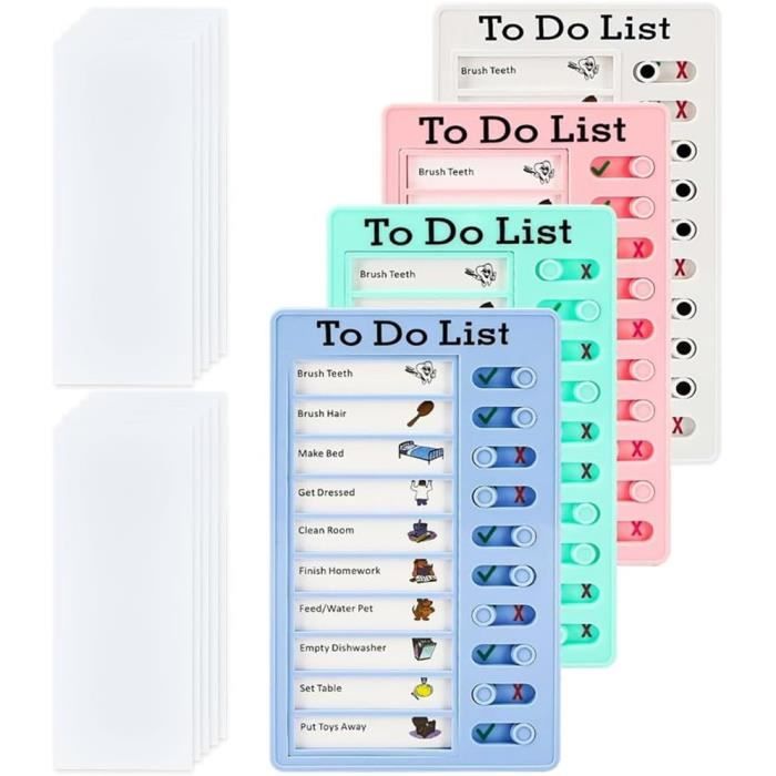 4 Pièces Tableau Memo Checklist Tableaux de ContrôLe To Do List ...