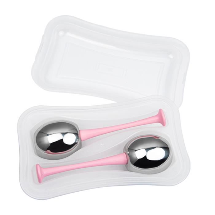 Appareil De Massage 2pcs Globes De Glace Pour Visage Acier Inoxydable