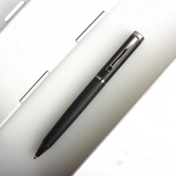 Stylo,Stylo à bille de luxe en métal,haute qualité,noir à Clip,Rollerball,recharge d'encre noire ...