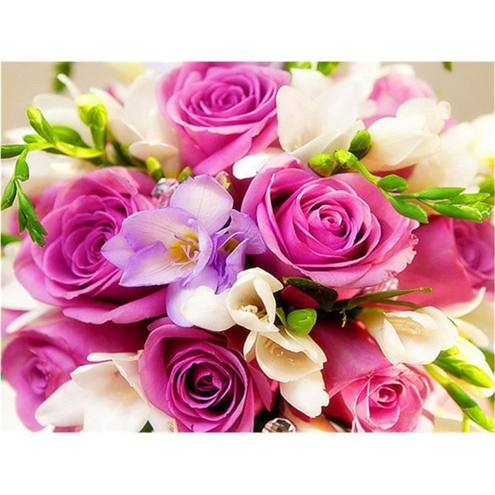 Diamond Painting Rose Florale Broderie Diamant Peinture Kit Complet ...