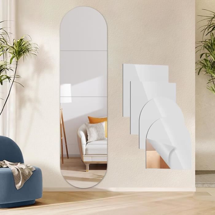 Grand Miroir Mural En 4 Parties, 30 X 30 Cm Miroir Mural Autocollant ...