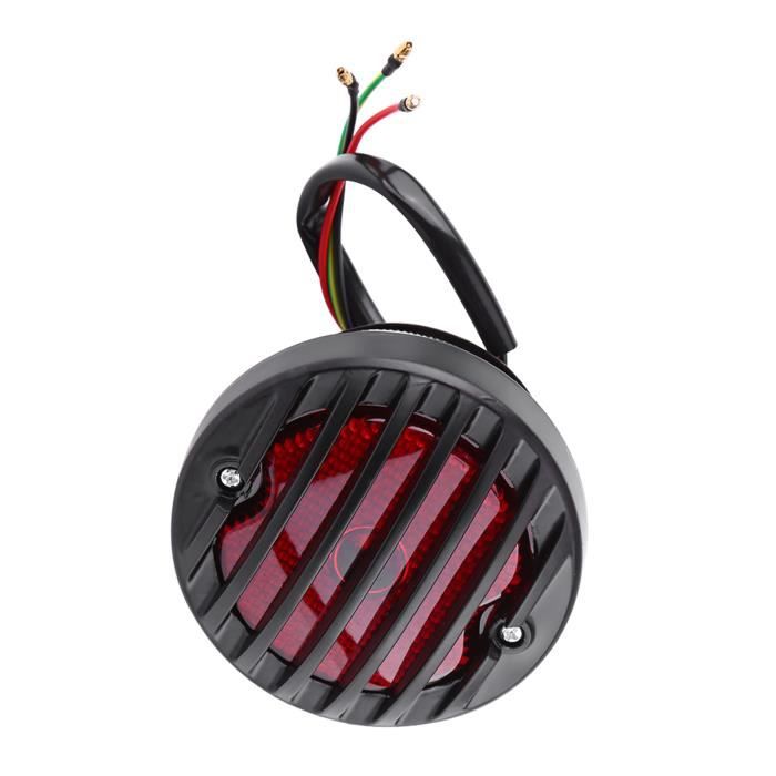 CES Feu Arrière Rond Noir Pour Bobber Chopper Scooters Atv - Cdiscount Auto