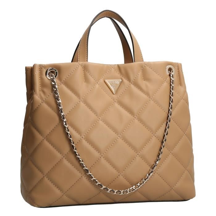 GUESS Cessily Girlfriend Shopper Beige [205252] - sac à épaule sacoche ...
