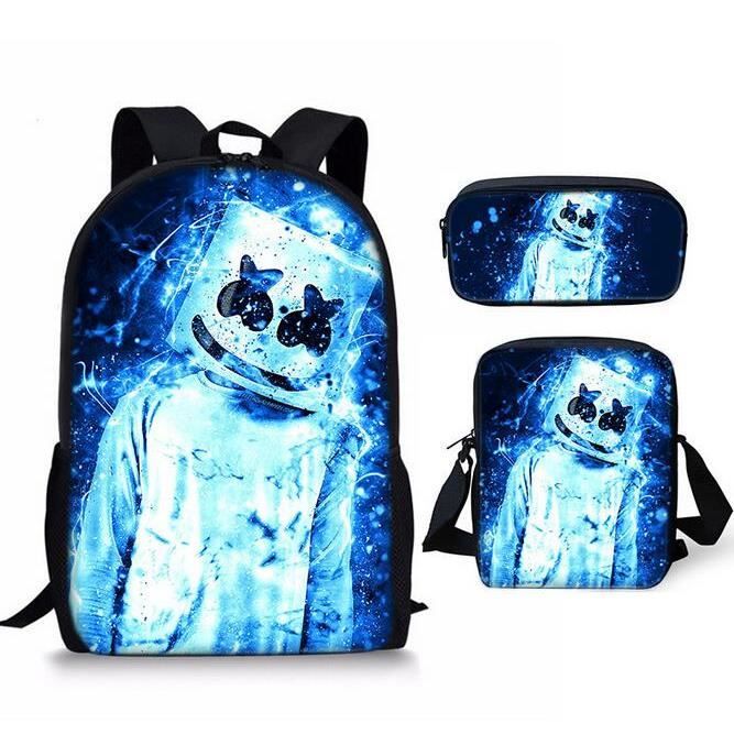 Marshmello School Backpack Sac à dos Bandoulière Garçons Filles Sacs ...