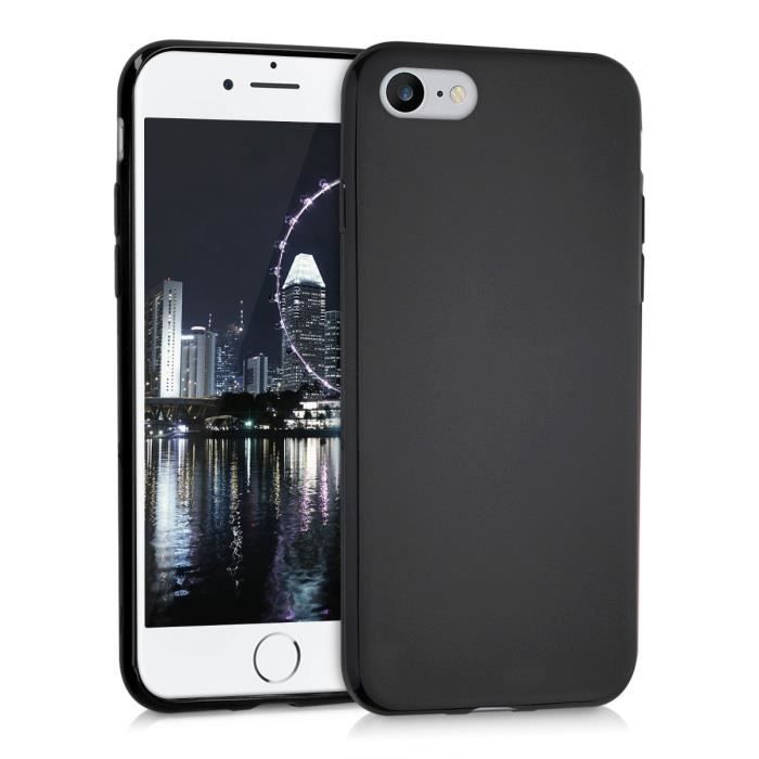 Coque - kwmobile - Apple iPhone 7 / 8 - Silicone - Souple - Noir Mat ...