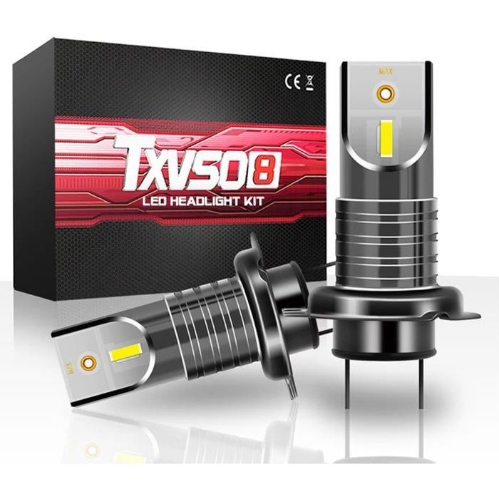 2PCS Luminosité élevée Phares de voiture H7 LED Feux de route Feux de ...