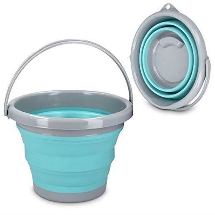 Seau Pliable - Navaris - 5L - Compact et Pratique - Idéal Camping et ...