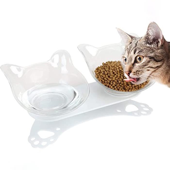 Bol pour chat double avec support surélevé, bol pour chat antidérapant ...